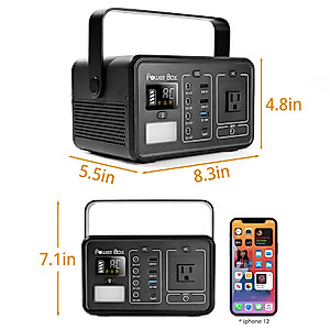 Portable Power Station,ROADOM 222Wh/60000mAh Solar Generator,110V/200W Pure Sine Wave AC Outlet,Lithium-Ion Battery Packs for Outdoor Camping Travel Road Trip Hunting Emergency Home Backup