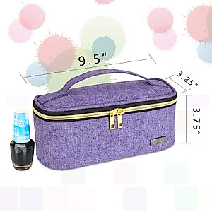 LUXJA Nail Polish Organizer - Holds 12 Bottles (15ml - 0.5 fl.oz), Nail Polish Case for Polish and Small Tools, Purple