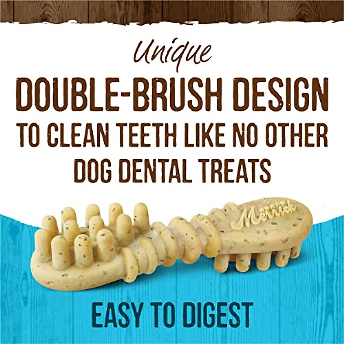 Merrick Fresh Kisses Natural Dental Chews, Toothbrush Shape Treat Infused With Real Mint, For Large Dogs - 22 ct. Box