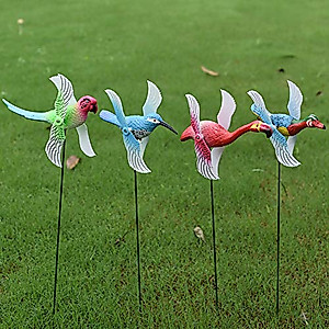 uoudio Garden Pinwheels Whirligigs Wind Spinner Windmill Toys for Kids Yard Decor Hummingbird Lawn Decorations Decorative Garden Stakes Outdoor Whirlygig Windmills Gardening Art Whimsical Baby Gifts