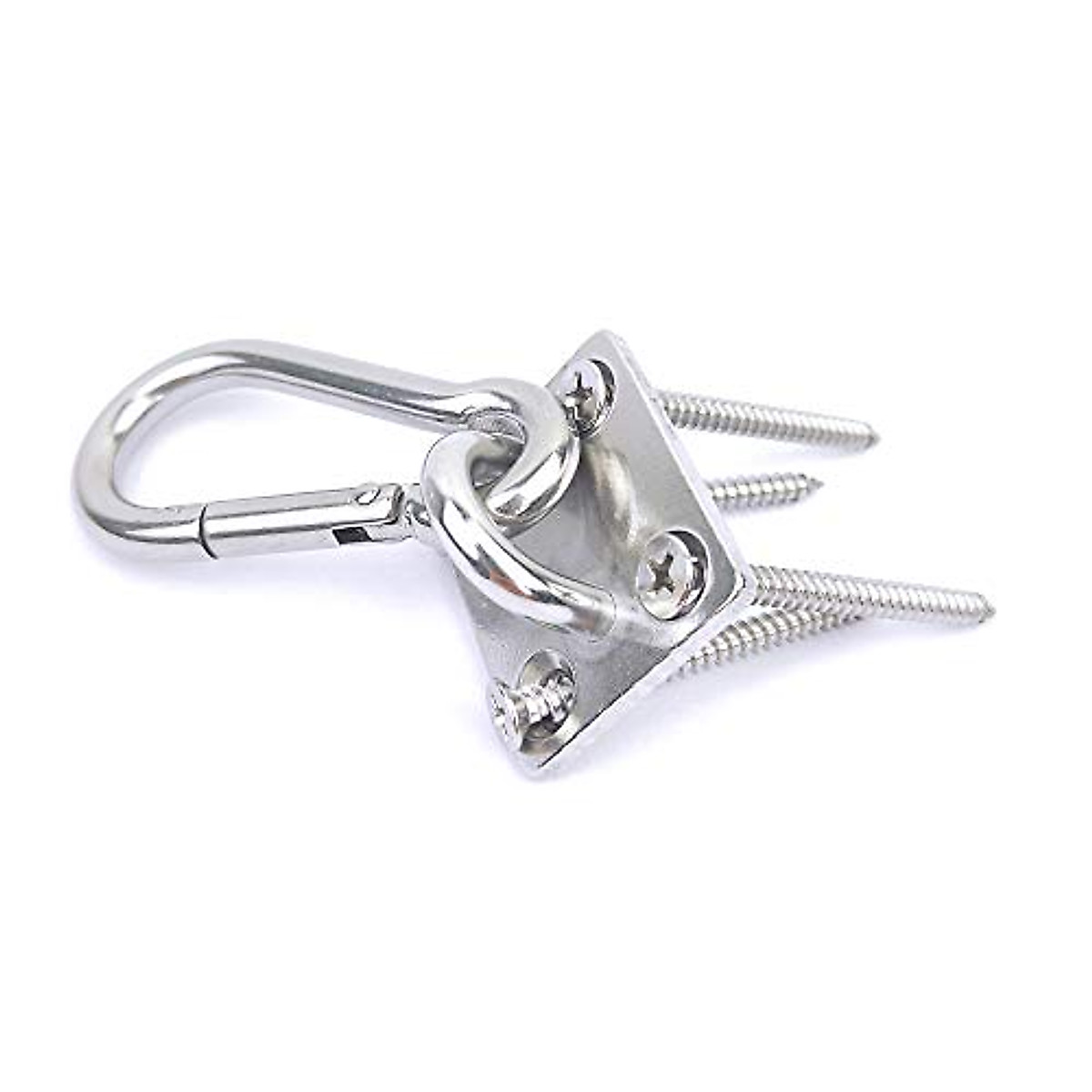 2 Set Heavy Duty Hanger Hook Hammock Wall Mount, Suspension Ceiling Hooks Outdoor Swing Mounting Hook Exercise Hook Stainless Steel Swivel Carabiner Yoga Ceiling Mount Swing Hook