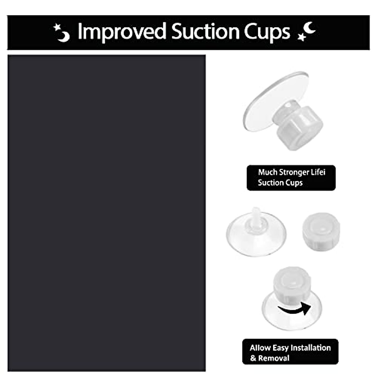 LIFEI [Upgraded] Portable Blackout Shades, Travel Blackout Curtains, Temporary Blackout Blinds, Clever Window Blackout Solution for Baby, Travelers, Night-Shift Workers, Renters