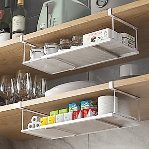 YOLOPARK Under Shelf Organizer, Extendable Under Shelf Storage for Pantry Cabinet, Laundry Room, Shoe Bench, Closet