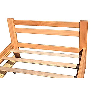 Amazonas Honey Pine Finish Twin Bed & Trundle Solid Pine Wooden Trundle Bed Hardwood Slats Support Suitable for Boys Girls Kids Bedroom Wooden Bed Frame