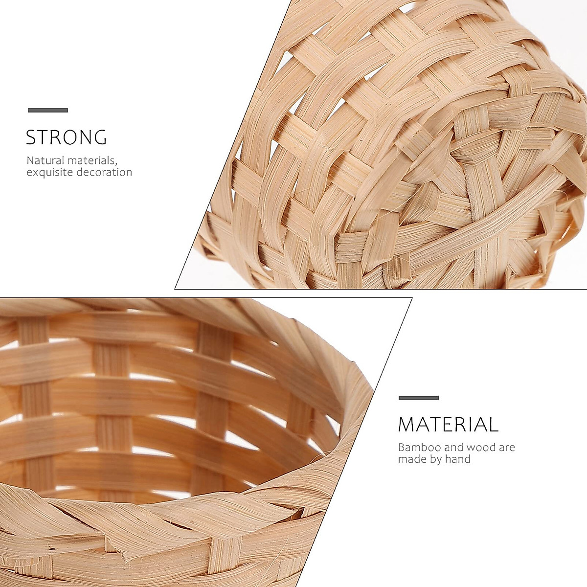 10pcs Small Basket Desktop Small Flower Pot Wicker Basket Woven Basket Succulent Planters Basket Pencil Holder Wicker Desk Organizer for Desktop Storage, 7.5x7.5x6cm