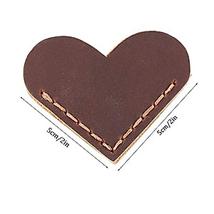 3Pcs Heart-Shape Leather Bookmark Page Corner Page Maker Leather Bookmark Personalized Handmade Reading Book Marker for Bookworm Women Men Teacher Student Lover Gifts