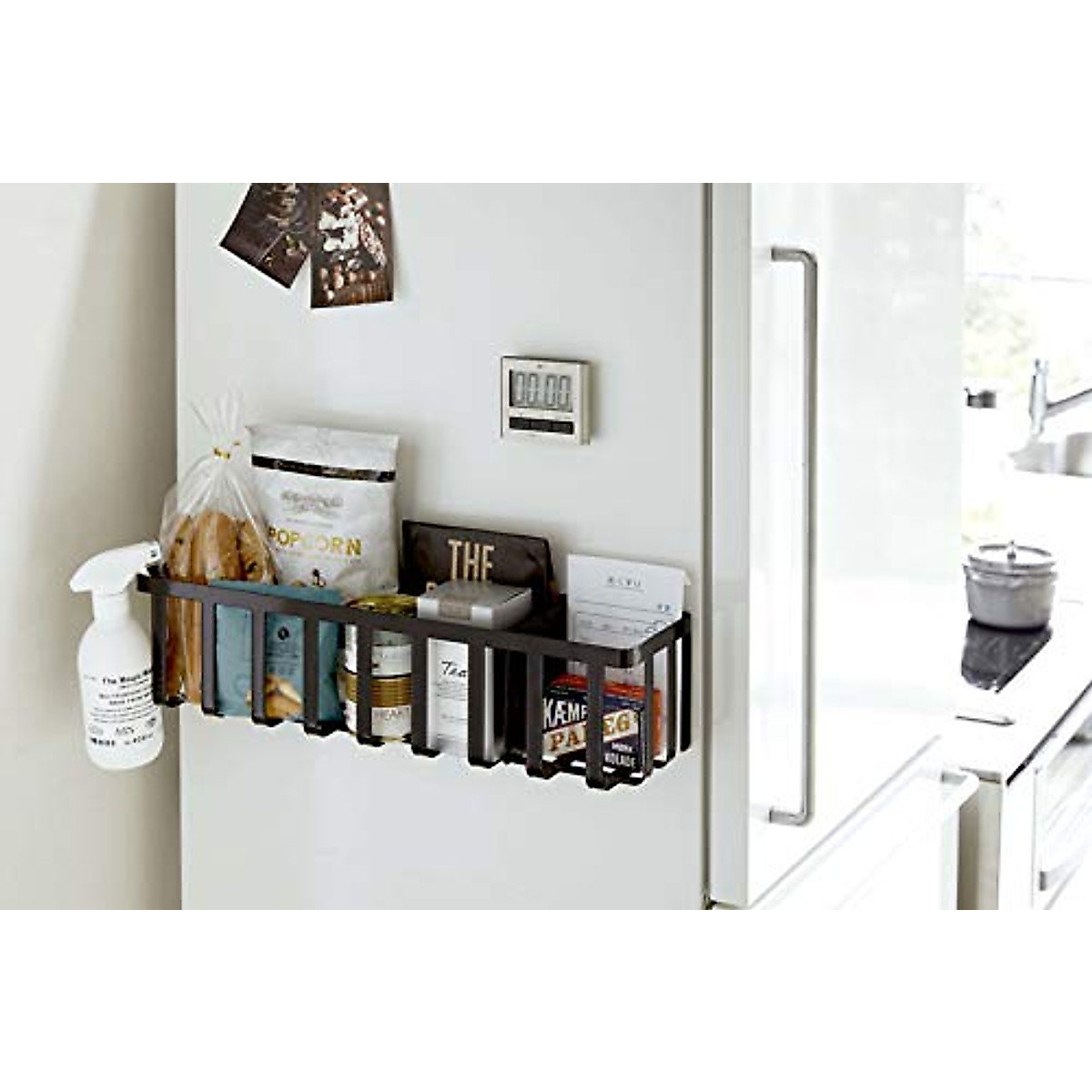 YAMAZAKI home 4247 Kitchen Storage Basket-Utensil Wall Organizer, Magnetic Holder, One Size, Black