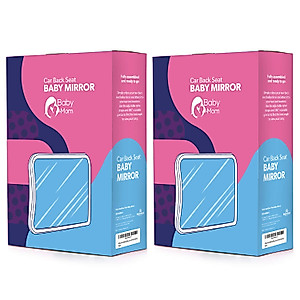 Baby & Mom Rear View Baby Car Seat Mirror - Wide Convex Shatterproof Glass - Fully Assembled - Car Mirriors Baby - car sear mirror - baby girl mirror car - back mirror baby car seat