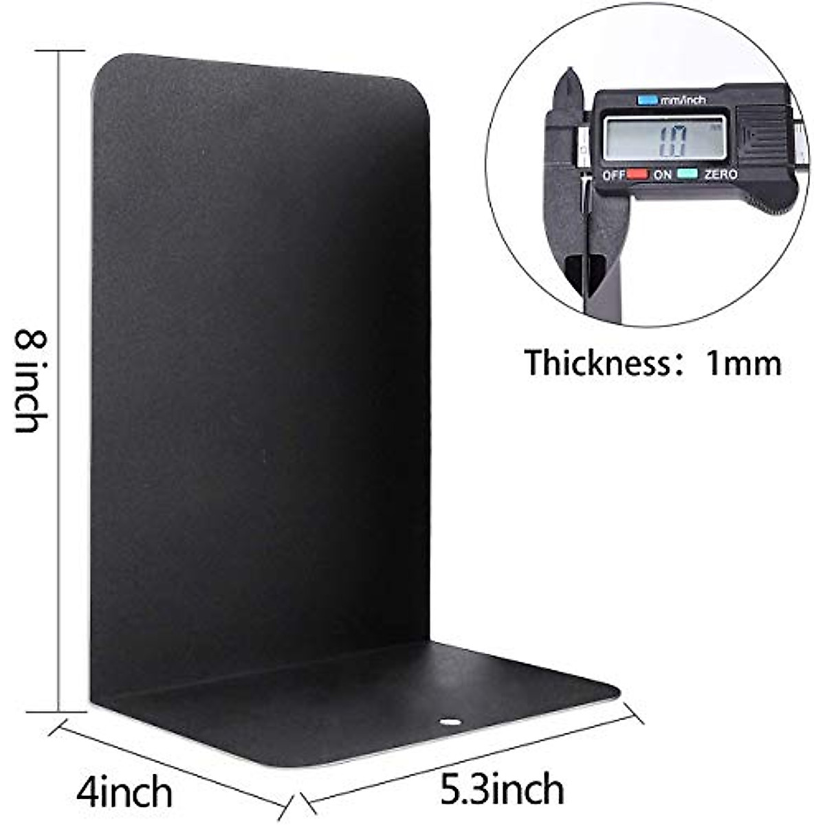 Jekkis 16pcs Bookends Metal Black Book End for Shelves Heavy Duty Bookend Tall Bookends Library Book Supports Shelf Holder, Office Home, 8 Pair