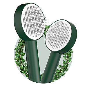 Awpland Dog Brush for Long Haired Dogs, Green Deshedding Dog Slicker Brush with Release Button, Dog Grooming Brush for Gently Shedding and Detangling Hair