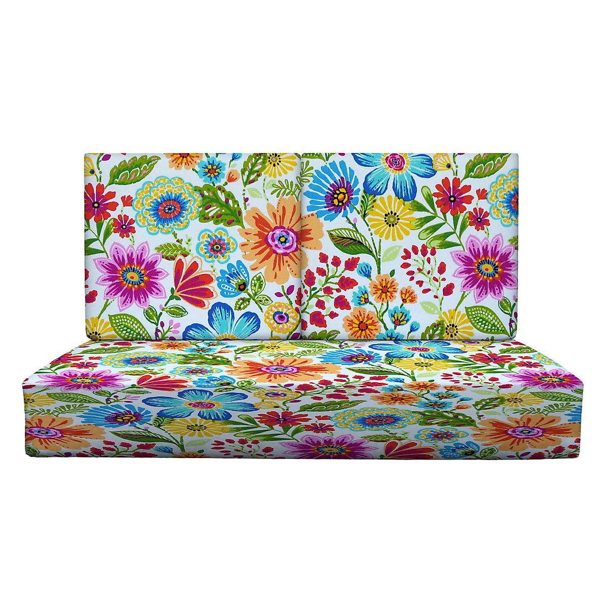 RSH DECOR: Deep Seating Foam Loveseat Cushion Set | 46” x 26” Loveseat | All-Weather Spun Fabric | Outdoor Foam Settee and Back Cushions for Patio Furniture | Gregoire Fresco