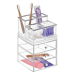 iDesign Clarity BPA-Free Plastic Customizable 4-Piece Organizer, 6.5" x 6.5" x 4.53"