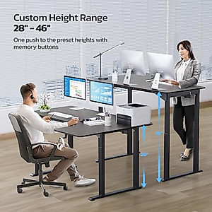 Dripex Adjustable Electric Standing Desk, 63 inch, Brown Walnut