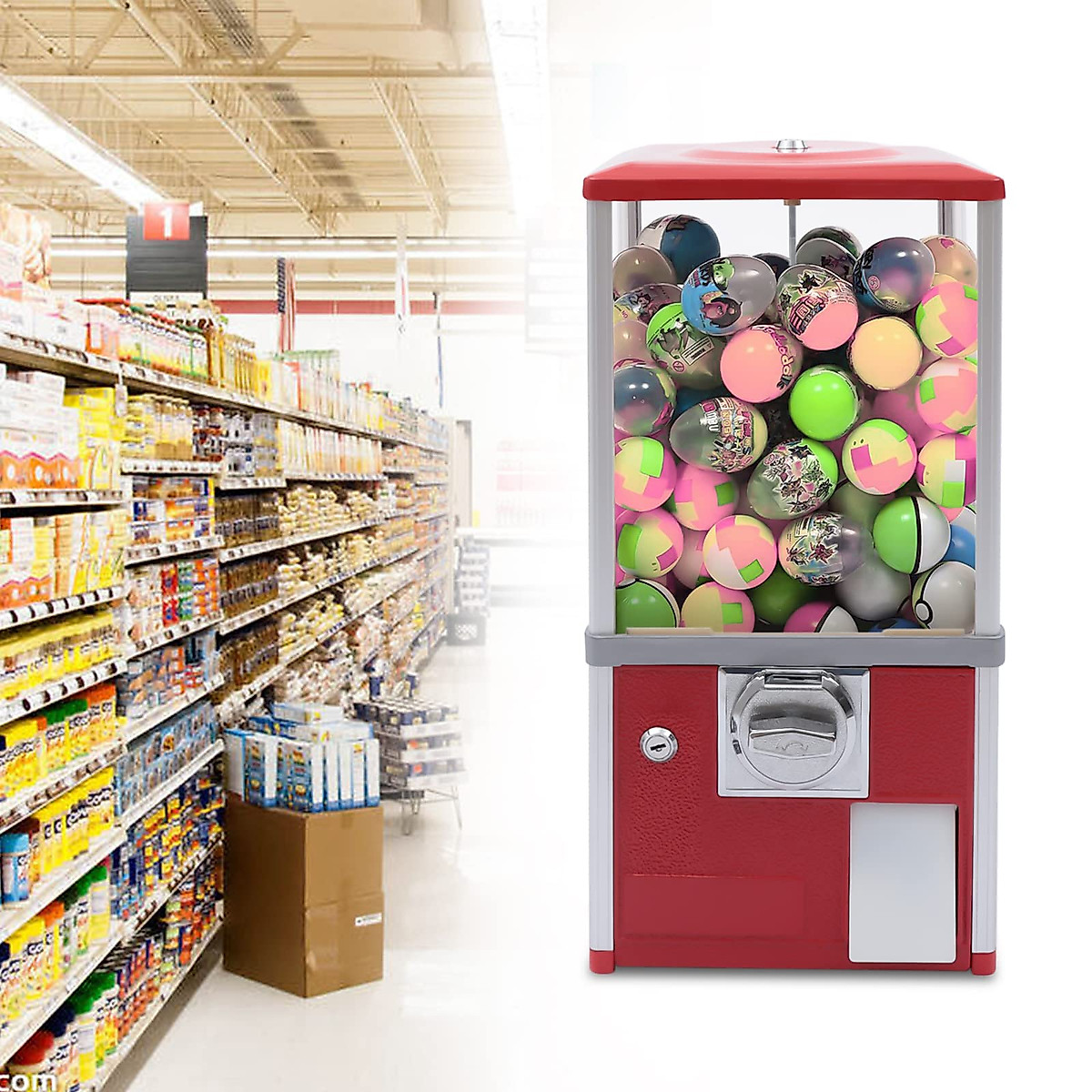 Fetcoi Candy Vending Machine, Candy Gumball Machine Gumball Bank for Gadgets, Gumball Dispenser Machine for Game Stores and Retail Stores, Huge Load Capacity