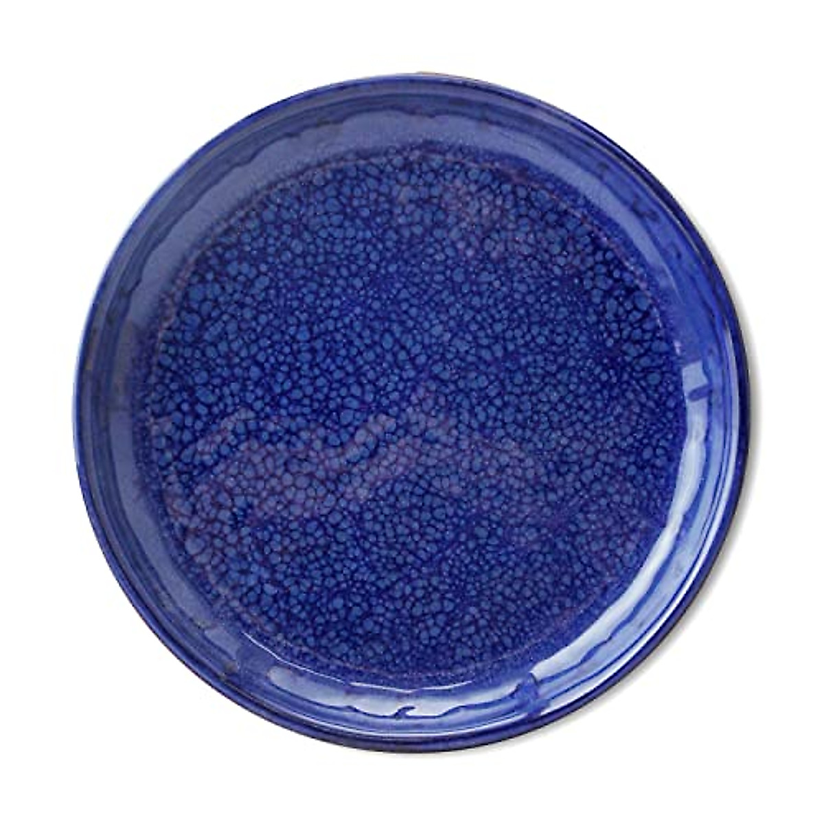 roro 7-Inch Ceramic Appetizer Plates - Handcrafted Stoneware with Unique Glossy Reactive Blue Bubble Finish, Ideal for Serving & Plating Gourmet Dishes, Durable & Elegant Design, Set of 2