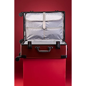 Andiamo Classico Suitcase with Built-in TSA Lock - Zipperless 20 Inch Hardside Carry On Bag- Lightweight (ABS+PC) Luggage With 8-Rolling Spinner Wheels (Red Ruby)