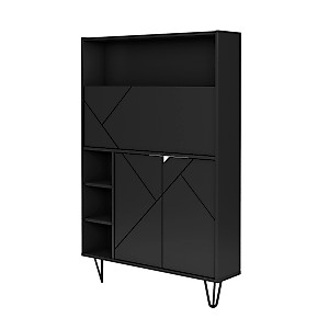 Nexera, Black 611006 Slim Secretary Desk, OneSize