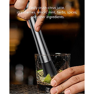 Cicike 8 Inches Stainless Steel Muddler and Mixing Spoon for Cocktails, Bar Tools and Accessories - Create Delicious Mojitos and Other Fruit Based Drinks