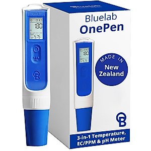 Bluelab OnePen - a 3-in-1 Temperature, EC/PPM and pH Meter, Lightning Fast Readings - Bluetooth Data Sharing & in-App Tracking - Replaceable Probe