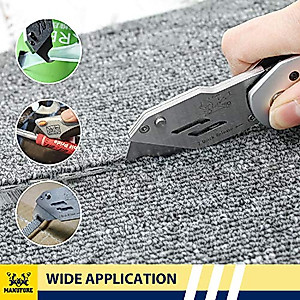 MANUFORE Hook Utility Knife Blades Dispenser Heavy Duty Blades SK5 Steel 40 pack