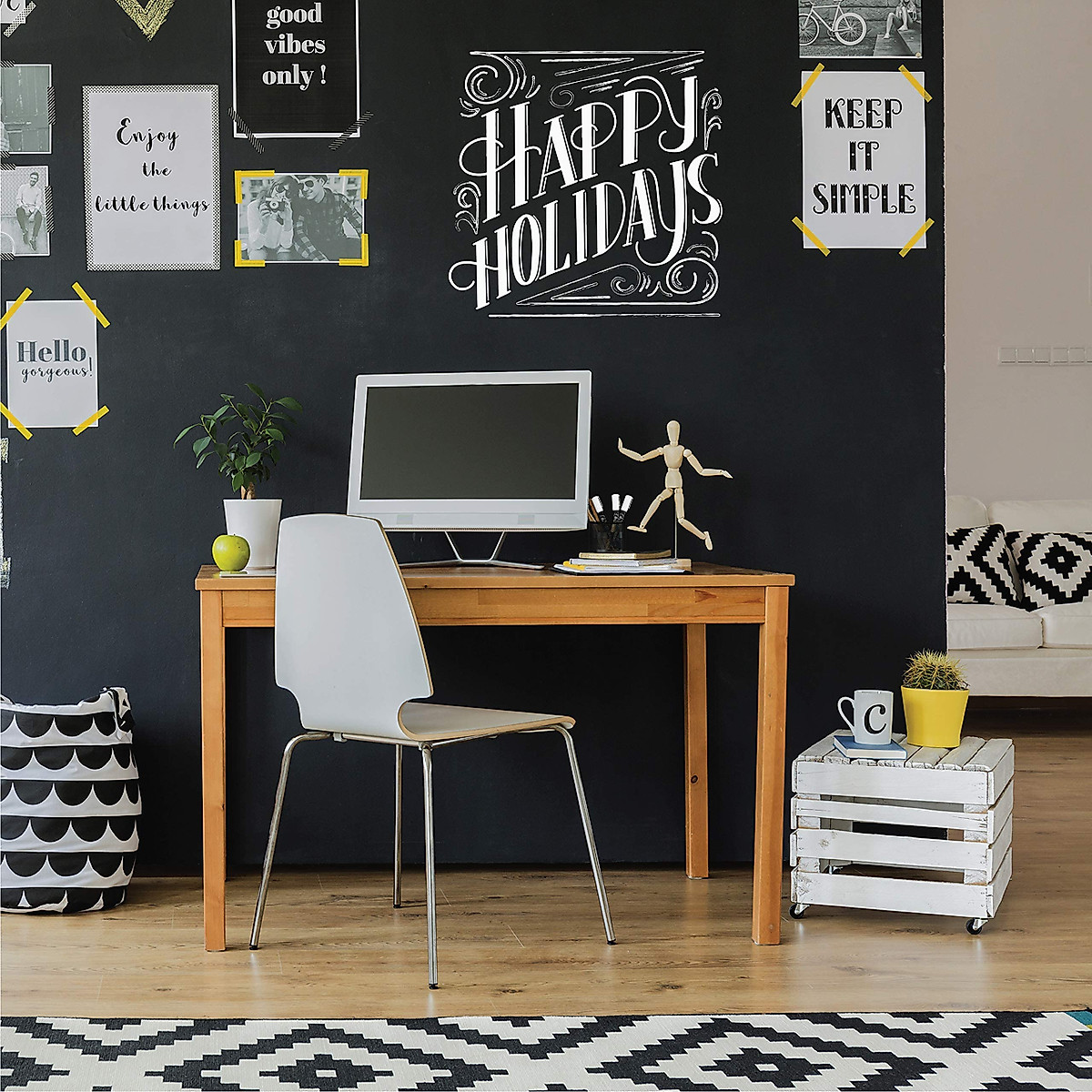 Liquid Chalk Marker Pen - White, Dry Erase for Chalkboard Signs, Windows, Blackboard, Glass with 24 Chalkboard Labels Included (6 Pack) 3-6mm Reversible Tip, 3-3mm Fine Tip