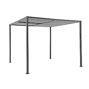 COBANA Outdoor Pergola, 9’ x 9’ Patio Aluminum Pergola Sun Shade with Adjustable Textilene Roof for Garden, Backyard, Lawn, Poolside