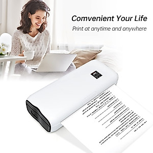 MIGYKO A4 Portable Paper Printer Thermal Printing Wireless BT Connect Compatible with iOS and Android Mobile Photo Printer Support 210mm Wide for Outdoor Travel Home Office Printing Sketches Reports
