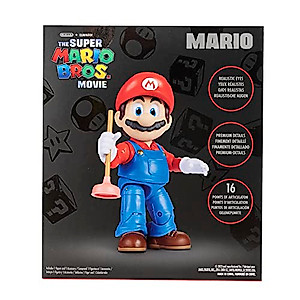 THE SUPER MARIO BROS. MOVIE - 5 Inch Action Figures Series 1 – Mario Figure with Plunger Accessory