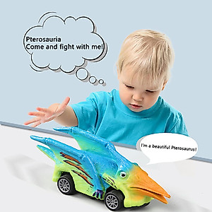 SCKTYZS Kids Dinosaur Pull Back Toy Cars 6 Pack, Mini Animal Push Back Cars Dinosaur Games for Boys Girls,Colorful Monster for Toddlers Ages 3,4,5,6 7 8 Year Old Christmas Birthday Gifts…