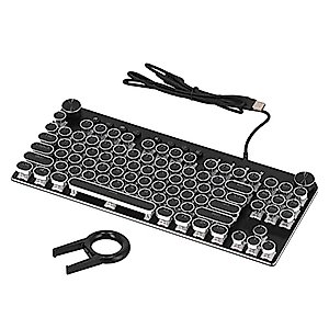 01 02 015 87 Keys Keyboard, Gaming Keyboard Ergonomic Design Plug and Play Portable Durable 87 Keys Layout for Office for Home