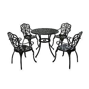 Christopher Knight Home Zona Outdoor 5 Piece Cast Aluminum Dining Set, Shiny Copper