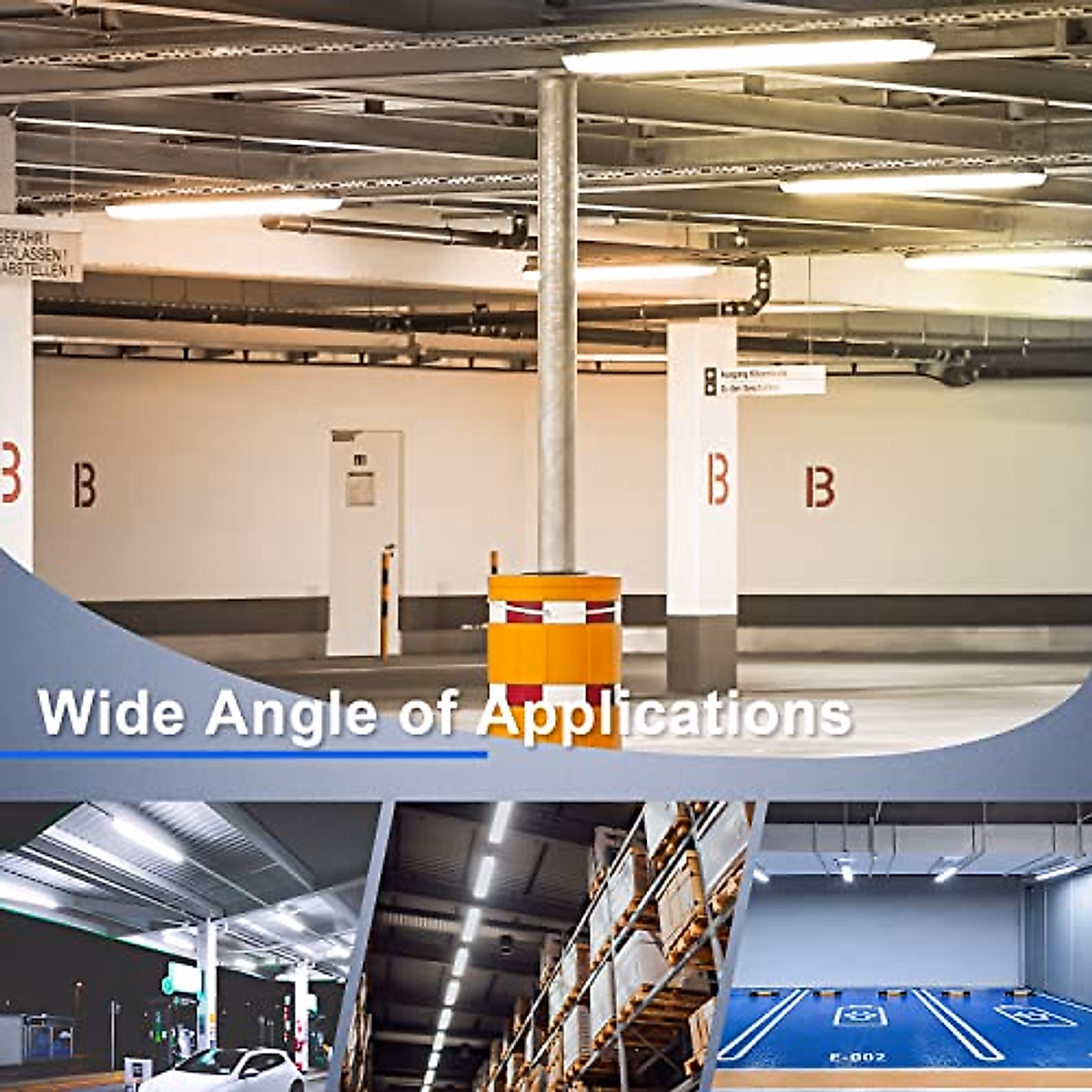 4FT LED Vapor Tight Light,40W-50W-60W Selectable 7800LM Vapor Proof Light 3CCT 3000K-4000K-5000K Tunable, Indoor Workshop Light, IP66 DLC ETL Approved for Cold Room, Car Wash, Parking Garage (12-Pack)