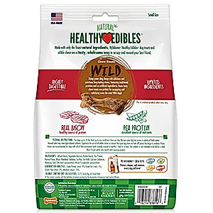 Nylabone Healthy Edibles WILD Natural Long-Lasting Dog Treats - Dog Bone Treats - Bison Flavor, Small (16 Count)