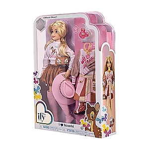 Disney ily 4EVER Dolls Disney 100 - Bambi 11.5" Tall with 13 Points of Articulation, Two Complete Mix-and-Match Outfits and Glittery Mickey Ring for You!