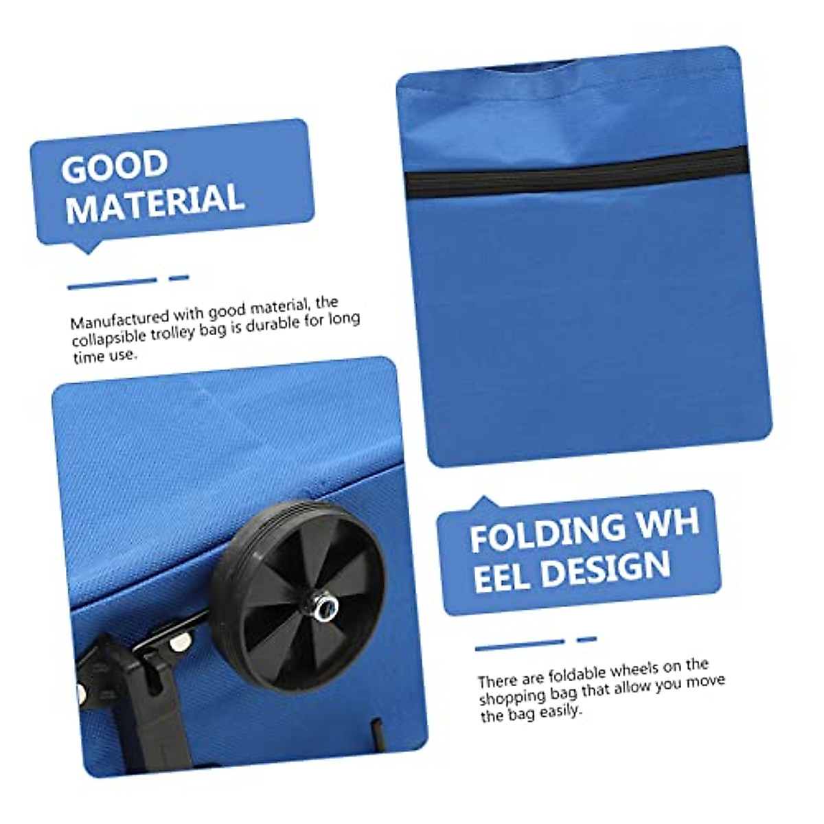 GARVALON storage bag with wheels folding grocery bag groceries trolley bags laundry cart shopping storage bag grocery cart bags laundry bag backpack shopping pouch girl heavy Metal suitcase