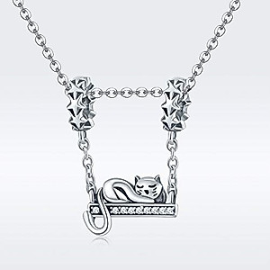 925 Sterling Silver Charms Love Animal Charm Beads for Pandora Unicorn Charms Bracelets Spaced Beads Bracelets for Women Charm Bracelets (Lovely Cat Charms)