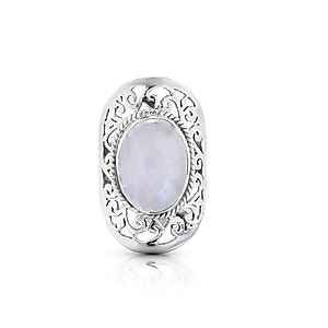 Koral Jewelry Moonstone Tribal Vintage Lace Ring 925 Sterling Silver Gipsy Boho Chic (7)