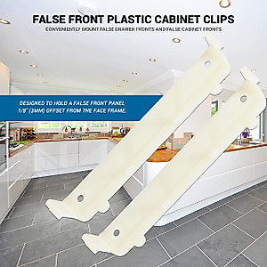 Pair of Rok Hardware Plastic False Front Cabinet Clips, Screws Included, R3307