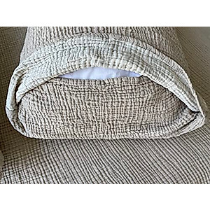 Muslin Blanket 100% Cotton, 4 Layers Bedspread, Soft Turkish Cotton Muslin Bed Cover, Reversible Coverlet, Beige (King Size 95x102-230x260cm)