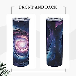 Tangopi Cloud Space Galaxy 20 oz Tumbler with Lid and Straw Insulated Travel Coffee Mug Reusable Spill Proof Coffee Cups Stainless Steel Water Bottle for Hot and Cold Drinks