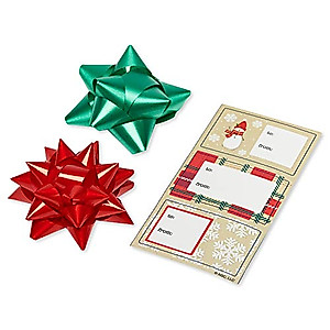 American Greetings Christmas Wrapping Paper Kit - 4 Traditional Rolls with Gridlines, 7 Bows and 30 Gift Tags (41-Count, 120 sq. ft.)