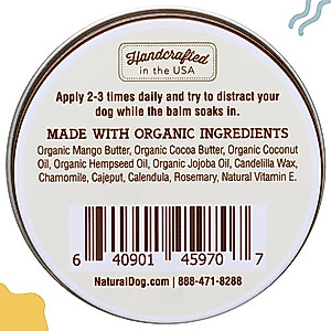 Natural Dog Company Paw Soother Balm, 1 oz. Tin, Dog Paw Cream and Lotion, Moisturizes & Soothes Irritated Paws & Elbows, Protects from Cracks & Wounds