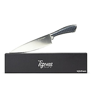 Tizona Collection Kitchen Knives - Chef's Knife, Serrated Bread Knife, Santoku, Carving, Paring, and Utility Knife - Premium Stainless Steel Cutlery Professional Cutting Utensils (8" Chef's Knife)