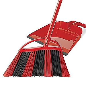 O-Cedar One Sweep Broom with Step-On Dustpan | Remove 99% with One Sweep | Lightweight Quiet Cleaning Tool | Ideal for Pet Owners