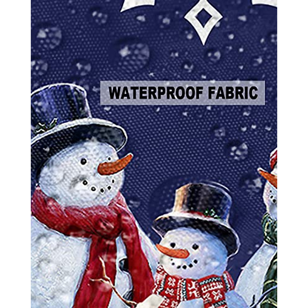 Outdoor Throw Pillow Covers Waterproof Pillow Cases 20x12In,Snowman Family Christmas Tree Snowflake Decorative Pillow Covers Cushion Cases for Couch Sofa Patio Garden,2 Pack Winter Snow Night