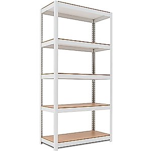 HOMEDANT House 5-Tier Laminated Metal Shelving Unit Adjustable Storage Utility Rack Heavy Duty Shelves Organization Multipurpose Shelf Kitchen Garage Pantry Closet 1Pack