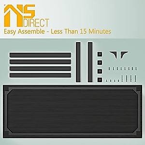 NSdirect 63" Large Computer Desk,Modern Simple Style PC Table Office Desk Wide Workstation for Study Writing,Gaming and Home Office,Extra 1" Thicker Wooden Tabletop and Black Metal Frame,Black