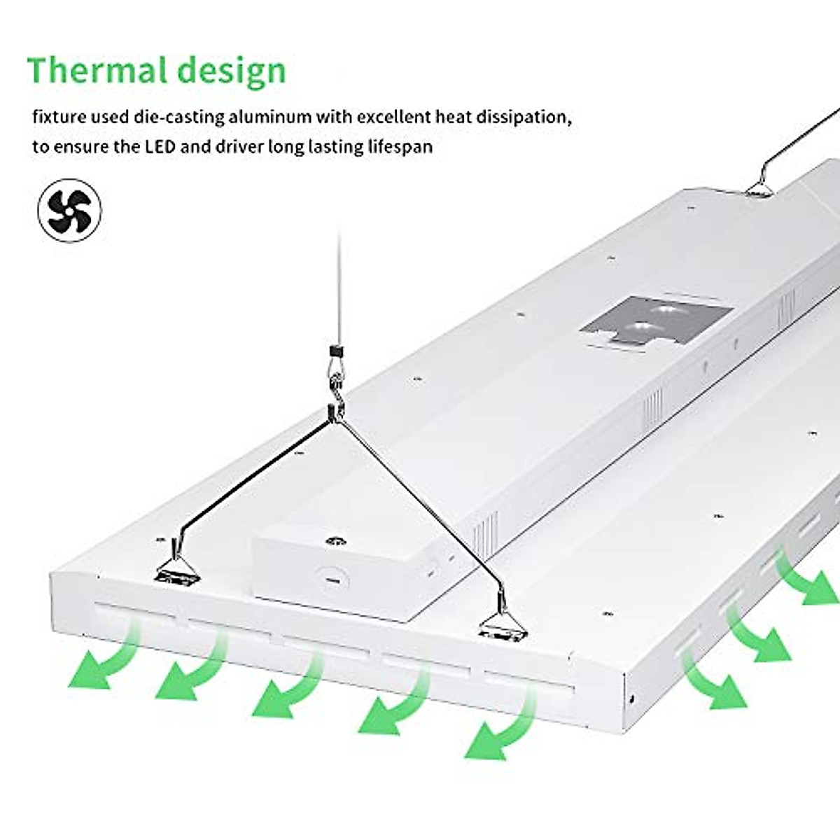 FAITHSAIL 4FT Linear LED High Bay Shop Light, 220W, 26500LM, 5000K, Industrial LED Warehouse Lighting, 4 Foot Indoor Aisle Area Workshop Garage Highbay LED Lights, 4 Lamp Fluorescent Equivalent