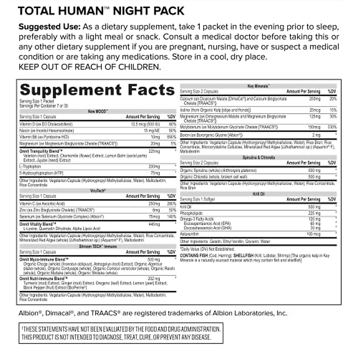 ONNIT Total Human Day and Night Vitamin Packs for Men and Women, 30-Day Supply - Adult Multivitamin
