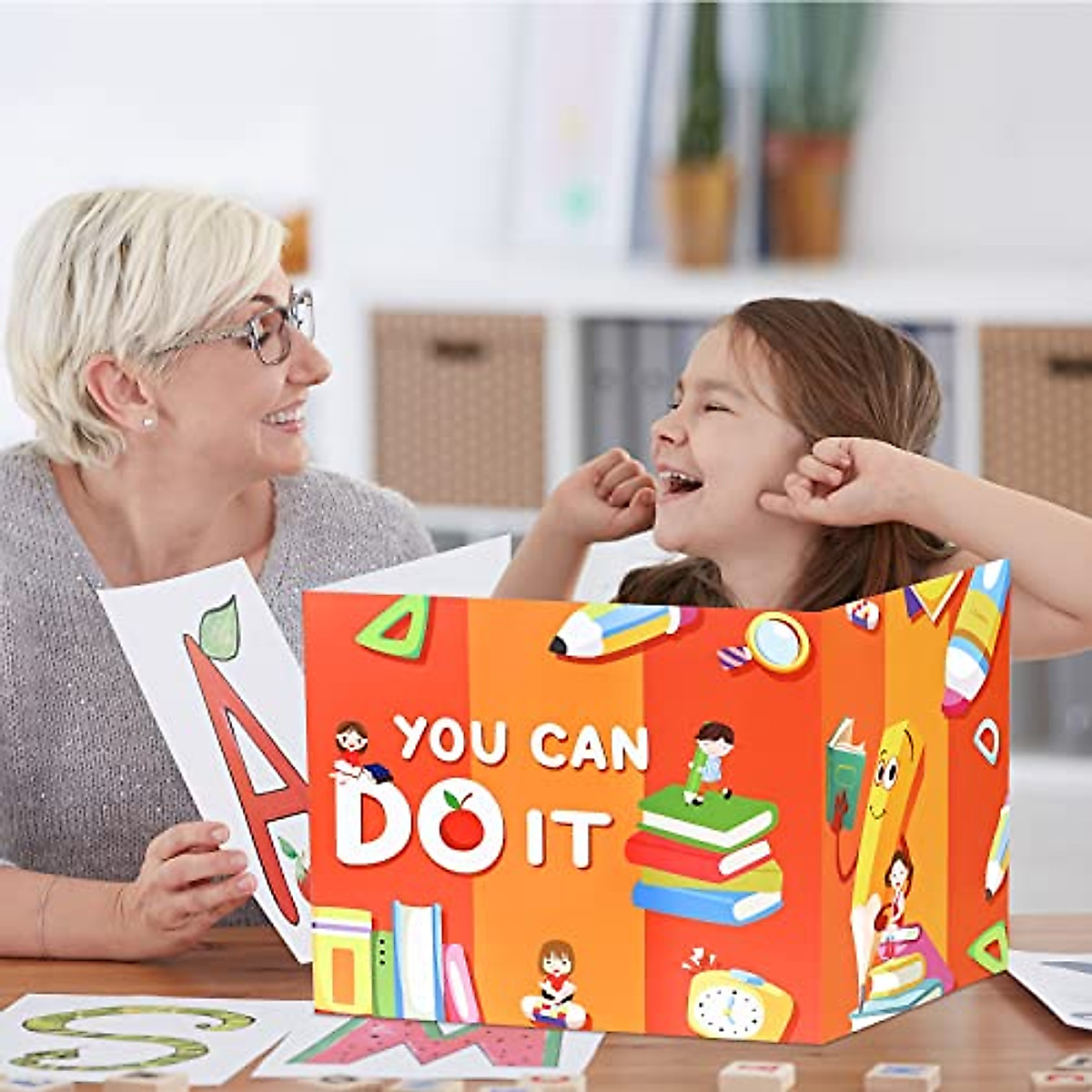 6 Pcs Privacy Boards Classroom Privacy Screen Classroom Desk Dividers for Students Bright Colored Desk Privacy Panel Privacy Folders for School Teacher Student Study Test Classroom (Elegant Style)